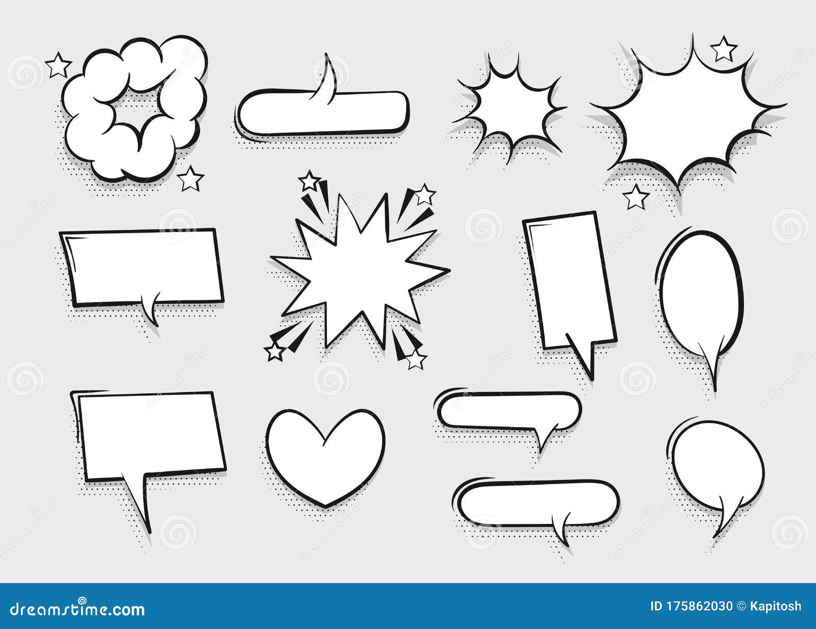 Speech Comic Dialogue Retro Thinking Bubbles Vintage Word Bubbles Retro ...