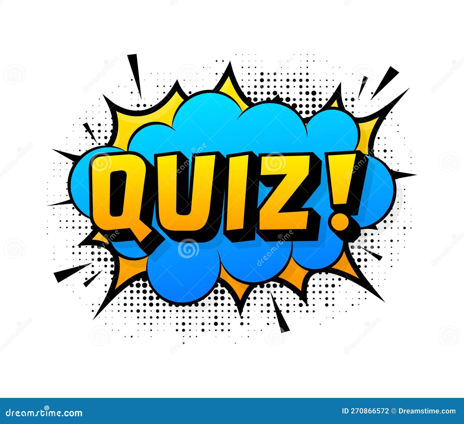 Speech Bubble for Comic Text Quiz. Cartoon Comic Sign. Effects ...