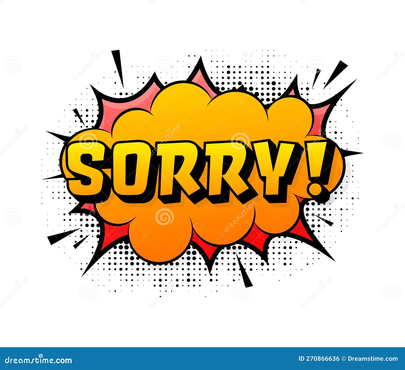 Speech Bubble for Comic Text Sorry. Cartoon Comic Sign. Effects ...