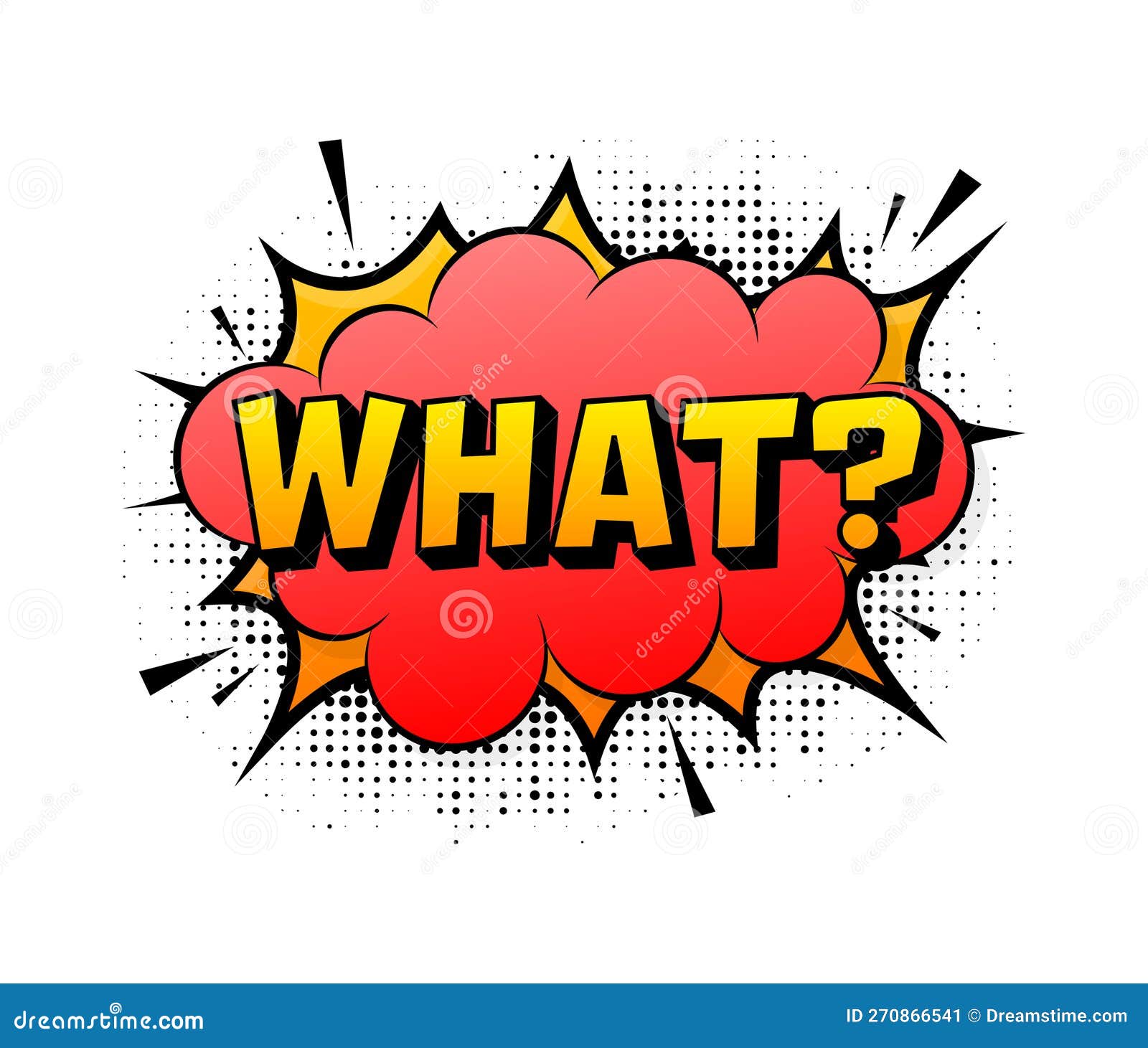 Speech Bubble for Comic Text What. Cartoon Comic Sign. Effects ...