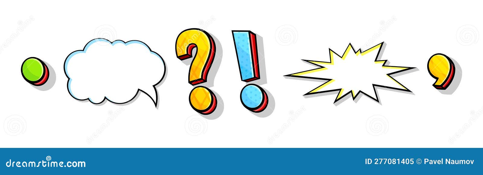 Speech Bubble, Comma, Dot, Interrogation and Exclamation Mark As ...