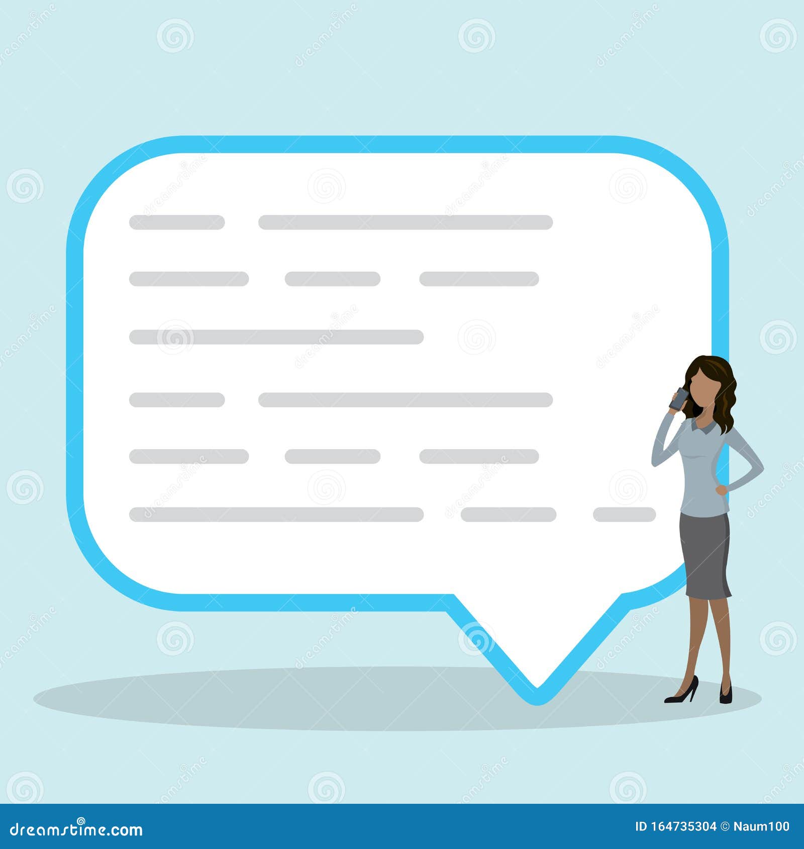 Speech Bubble for Comment and Reply People,Female Using Smart Phone ...