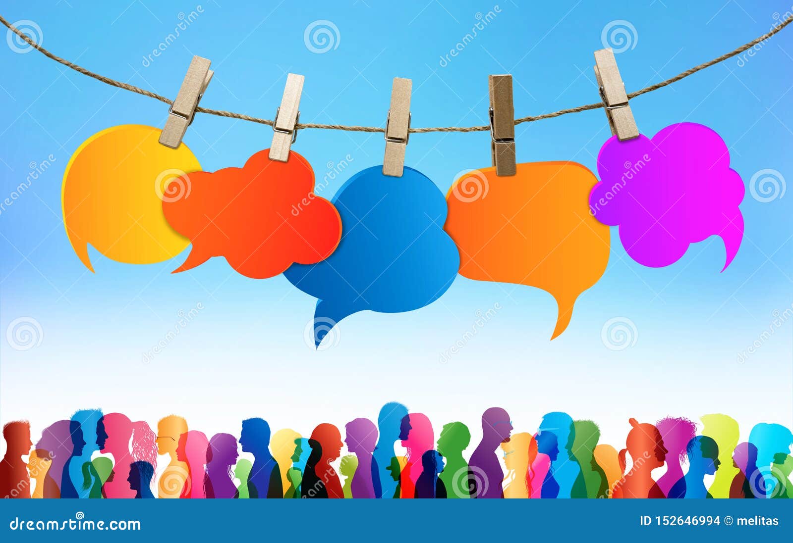 Speech Bubble. Communication Crowd Large Group of People Talking ...