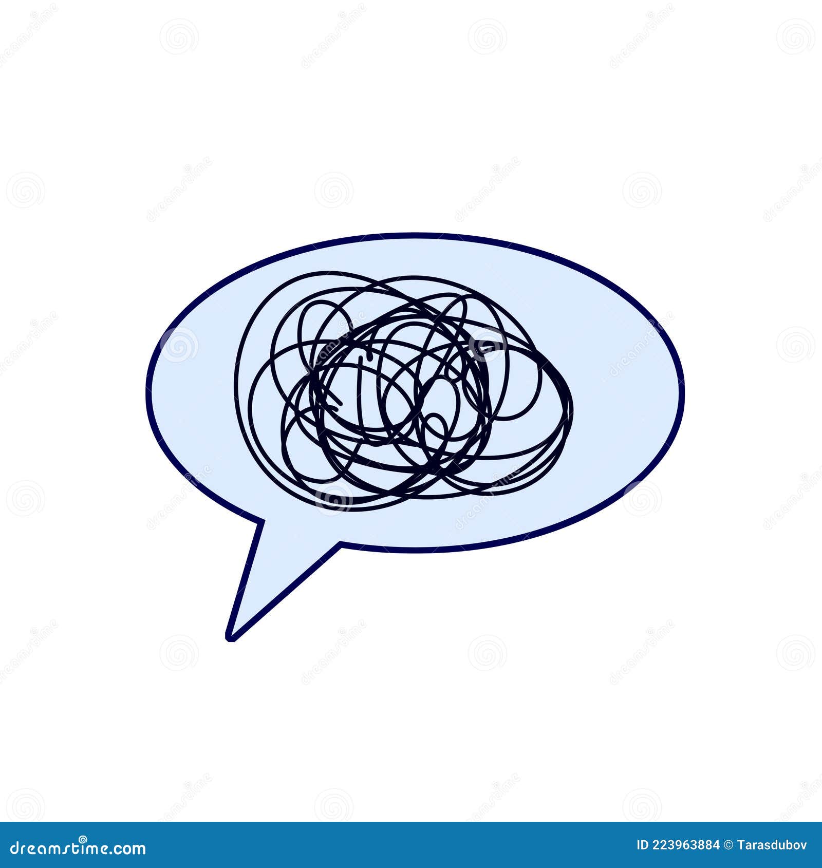 Speech Bubble. Confused Thoughts. Tangled Line Stock Vector ...