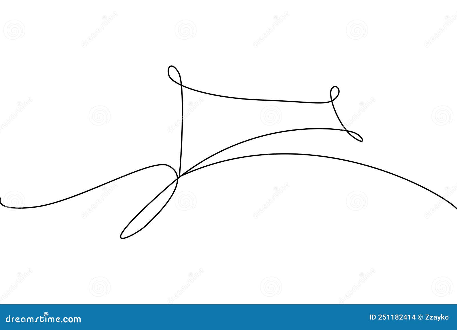 Speech Bubble Continuous Line Drawing. Black Isolated Linear Template ...