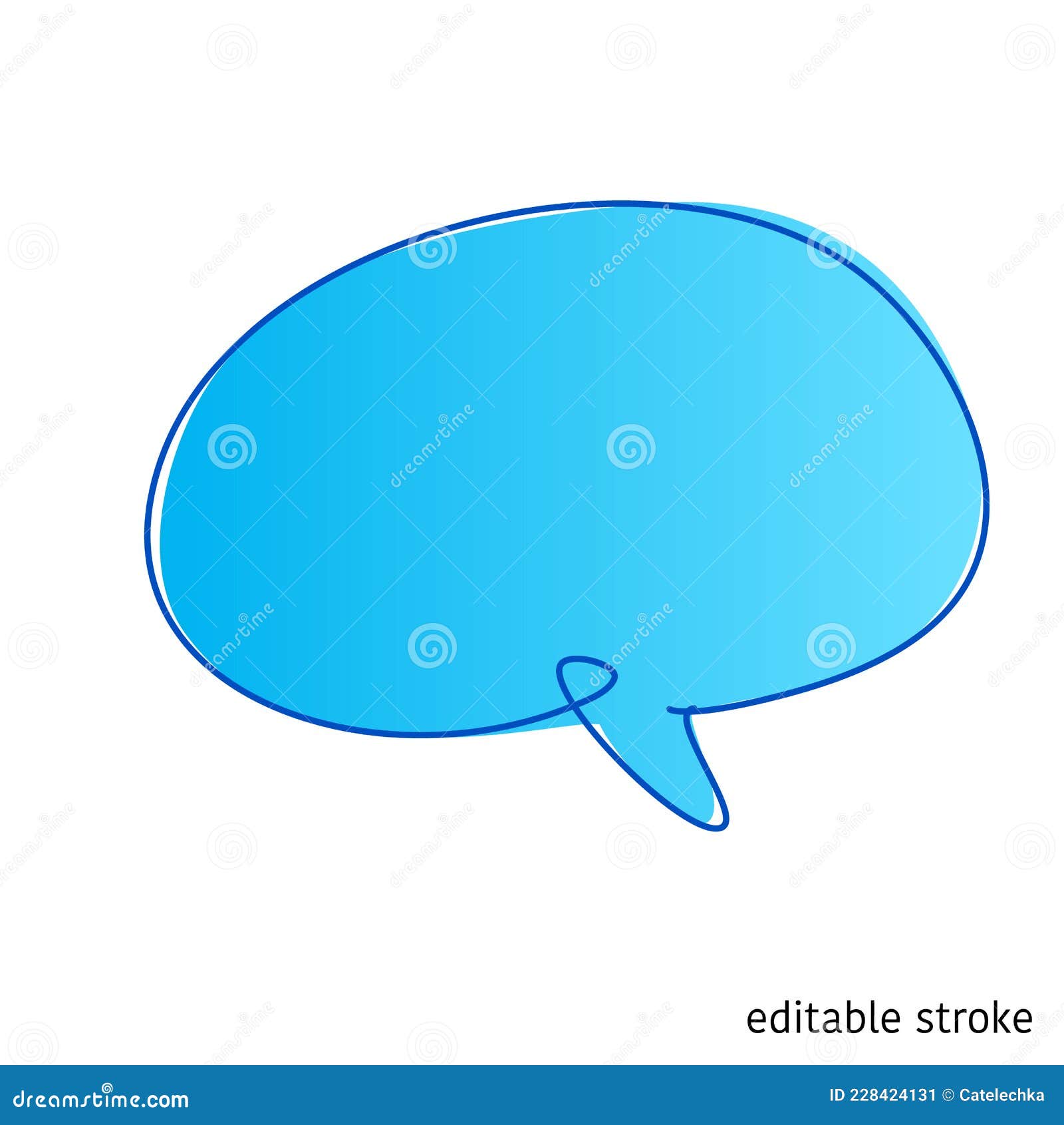 Speech Bubble in Continuous Line Drawing with Editable Stroke. Sketchy ...