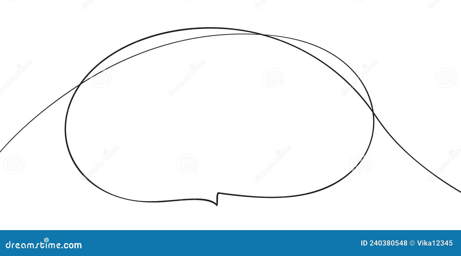 Speech Bubble Continuous One Line Drawing, Single Line Art Drawing ...