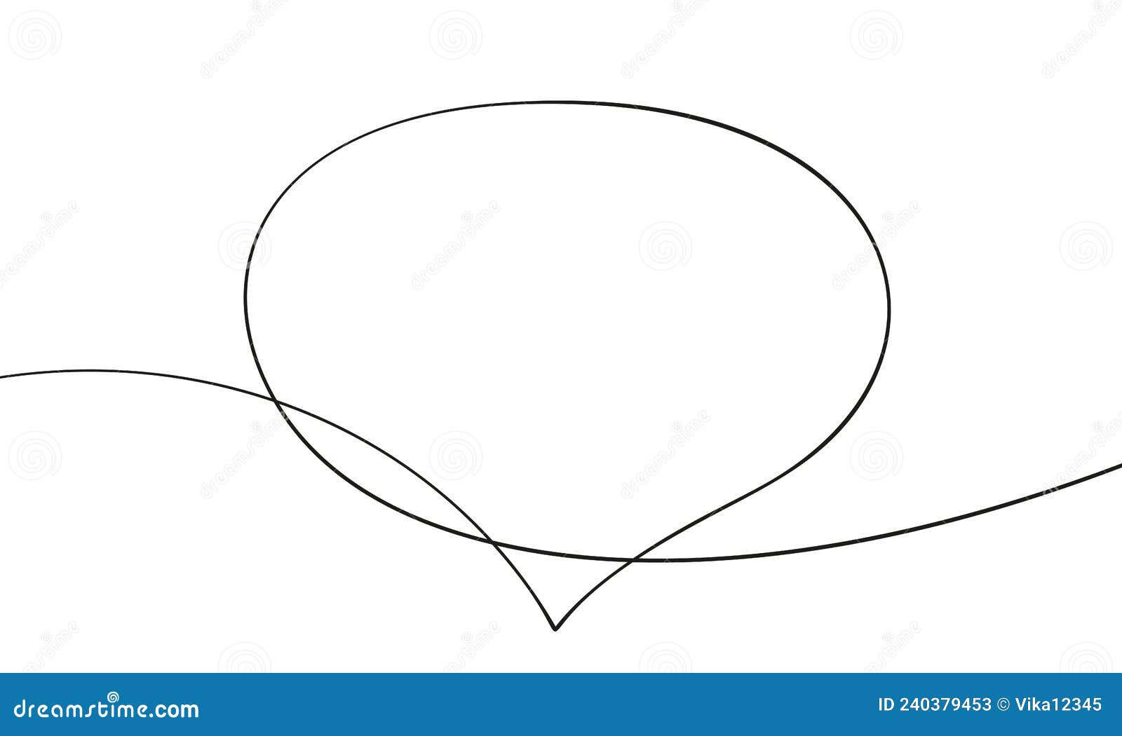 Speech Bubble Continuous One Line Drawing, Single Line Art Drawing ...