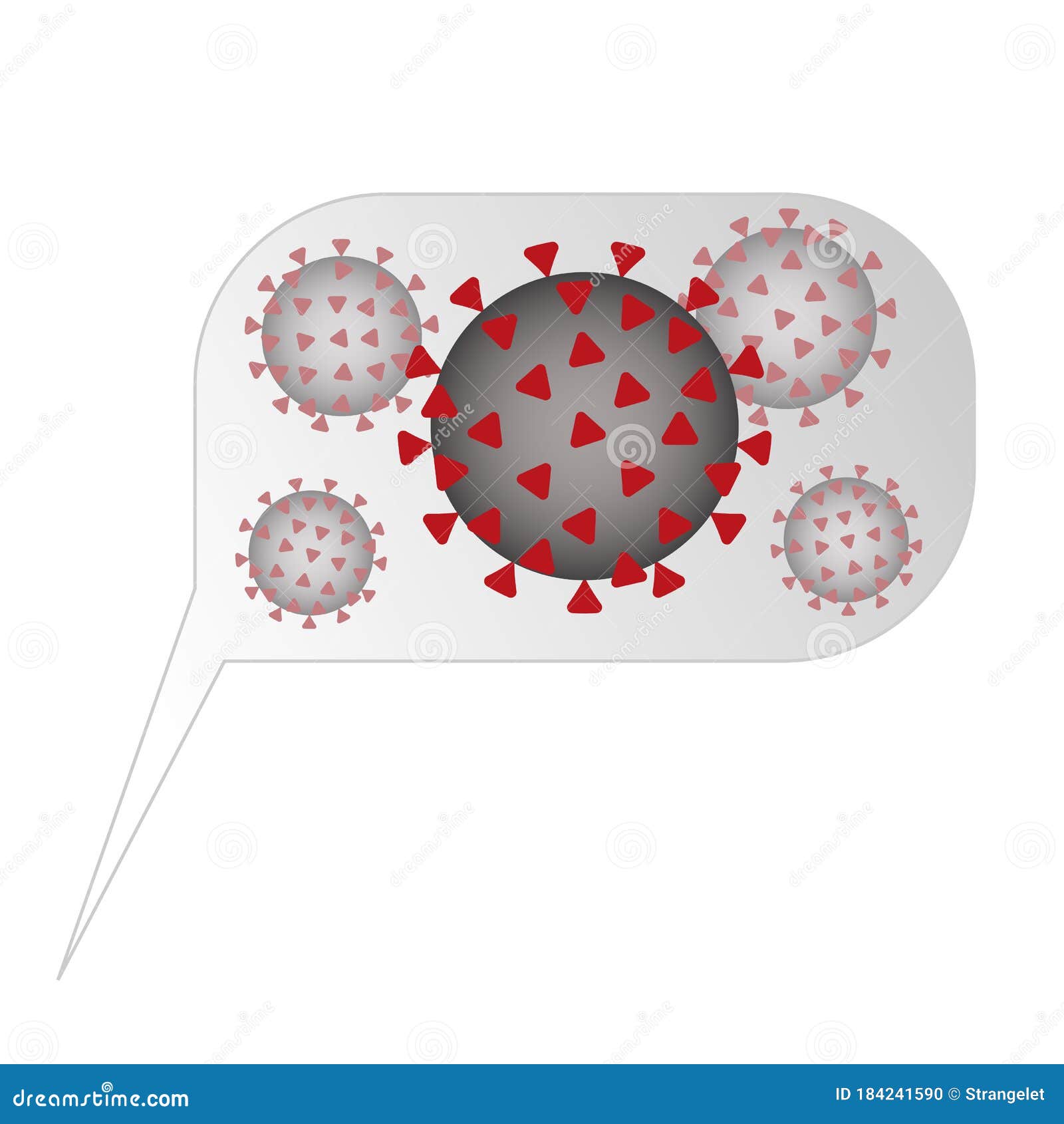 Speech Bubble with Coronaviruses Inside. Isolated on White Background ...