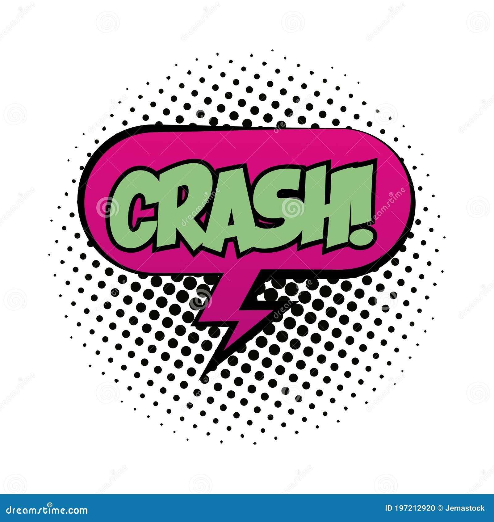 Speech Bubble with Crash Word Pop Art Fill Style Stock Vector ...