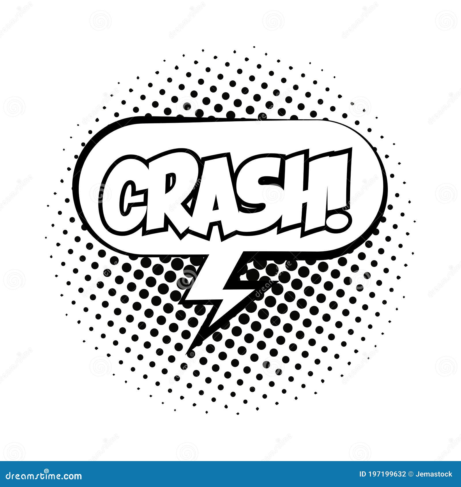 Speech Bubble with Crash Word Pop Art Line Style Stock Vector ...