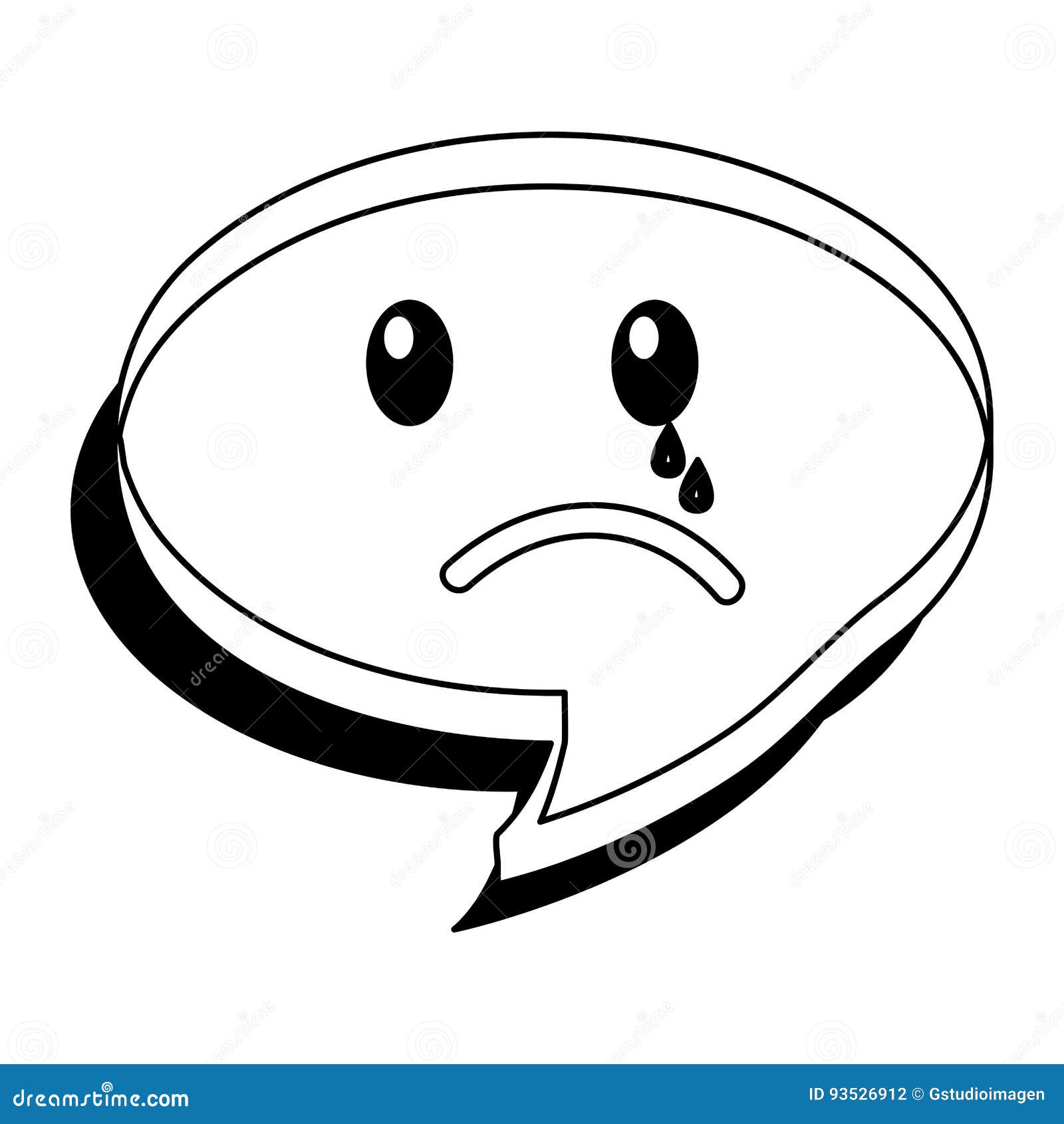 Speech Bubble Crying Comic Character Stock Vector - Illustration of ...