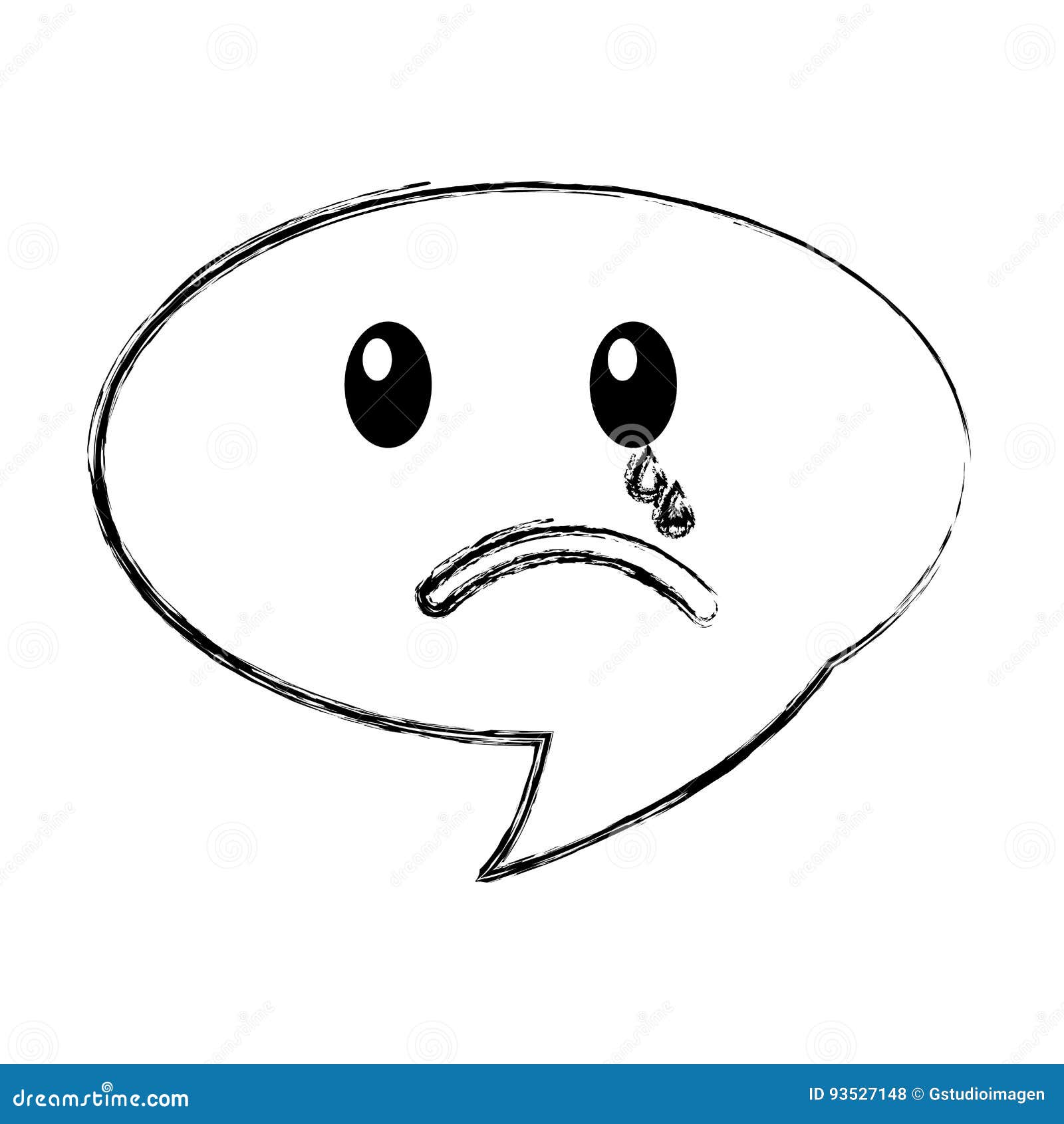 Speech Bubble Crying Comic Character Stock Vector - Illustration of ...