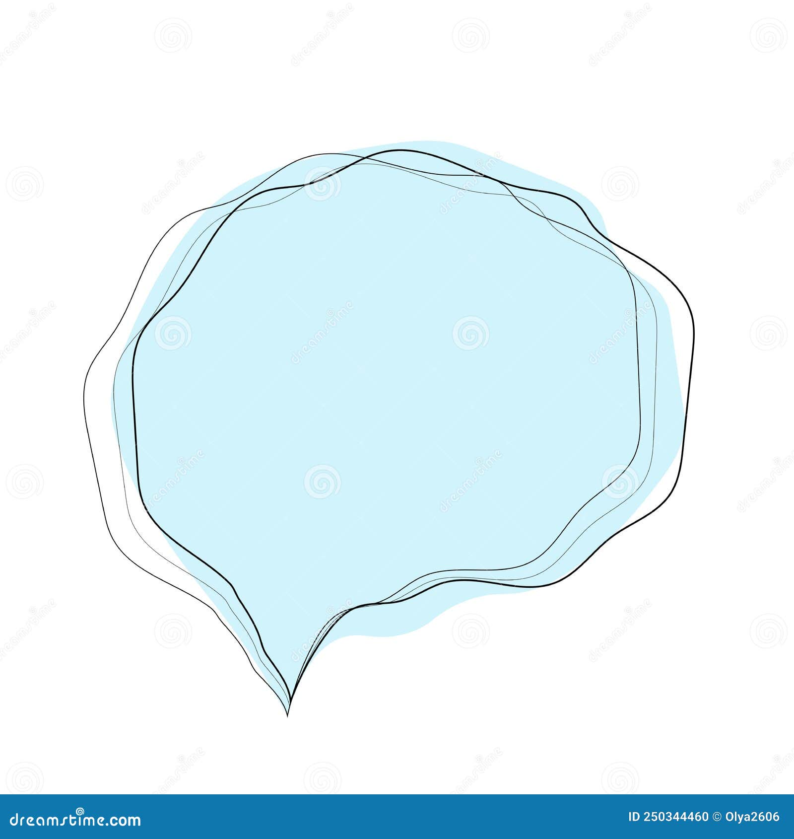 Speech Bubble Curved Circle in Linear Style Stock Vector - Illustration ...