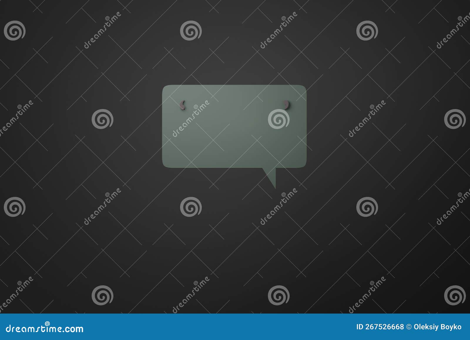 Speech Bubble 3d Rendering Model with Blank Space and Quotes. Direct ...