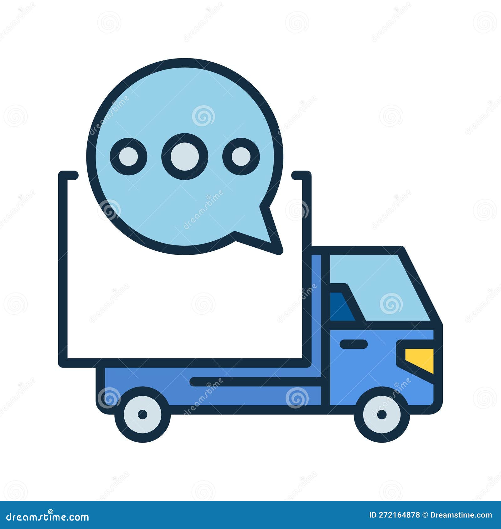 Speech Bubble and Delivery Truck Vector Chat with Driver Concept ...