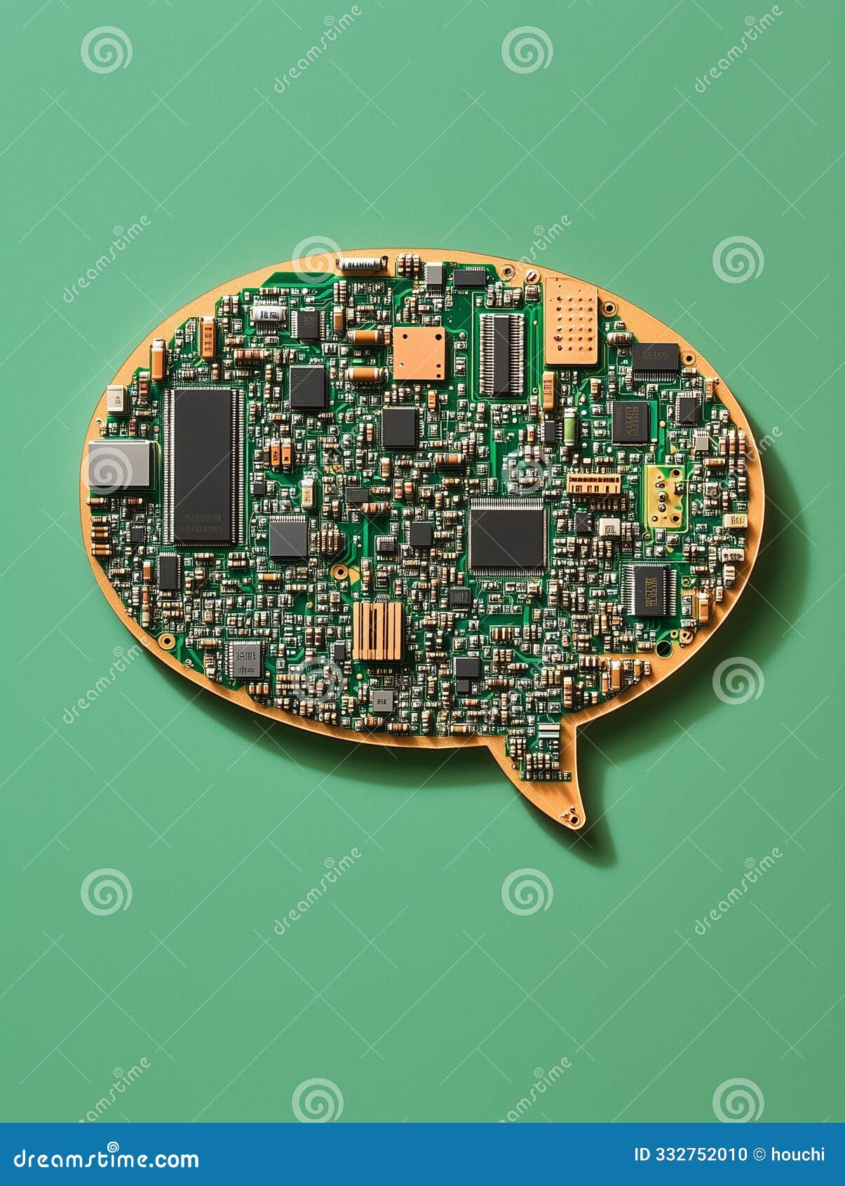 Speech Bubble Designed from Circuit Board Elements, Representing ...