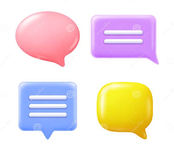 Speech Bubble or Dialog Box 3d Stock Vector - Illustration of message ...