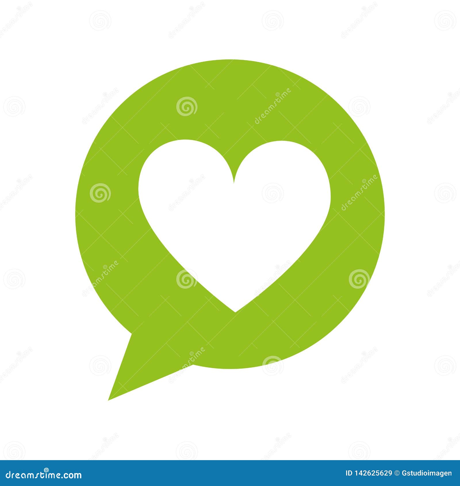 Speech Bubble Dialog Box with Heart Love Icon Stock Vector ...
