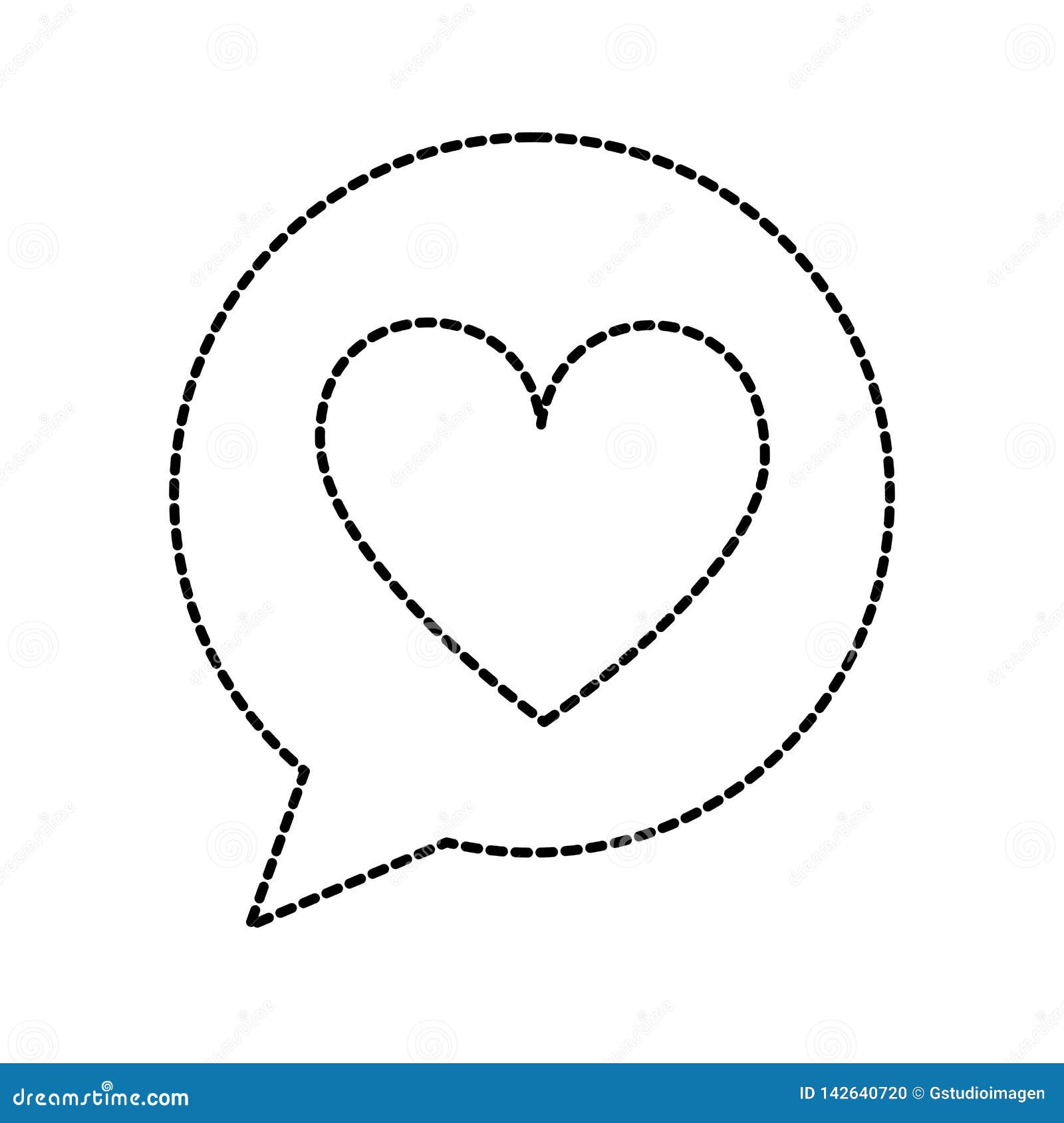 Speech Bubble Dialog Box with Heart Love Icon Stock Vector ...