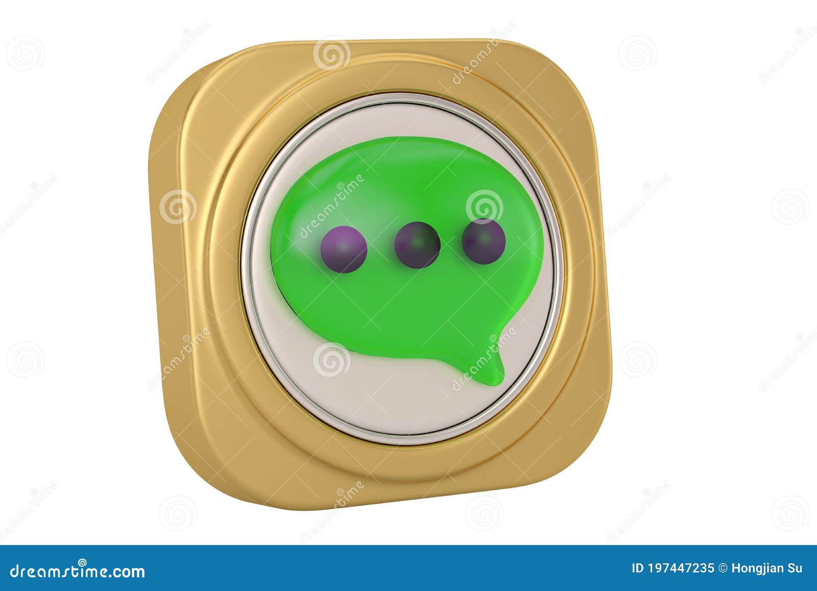 Speech Bubble, Dialog Box Isolated on White Background, 3D Render. 3D ...