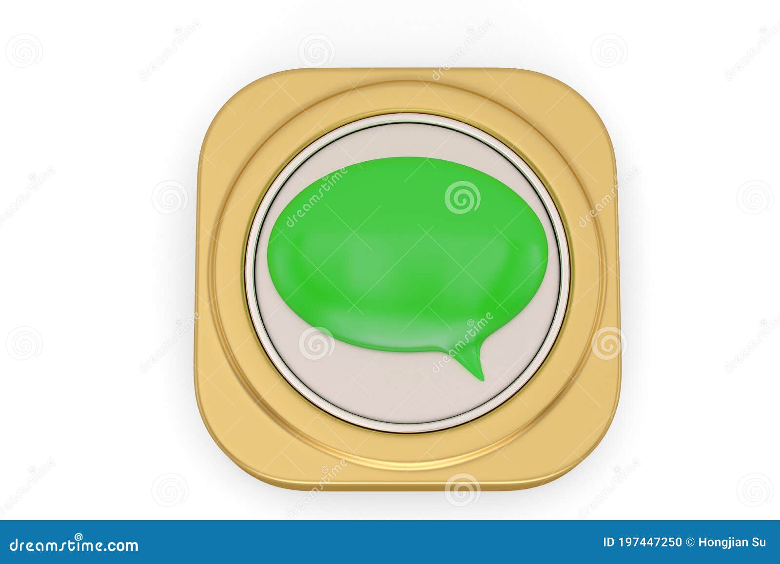Speech Bubble, Dialog Box Isolated on White Background, 3D Render. 3D ...