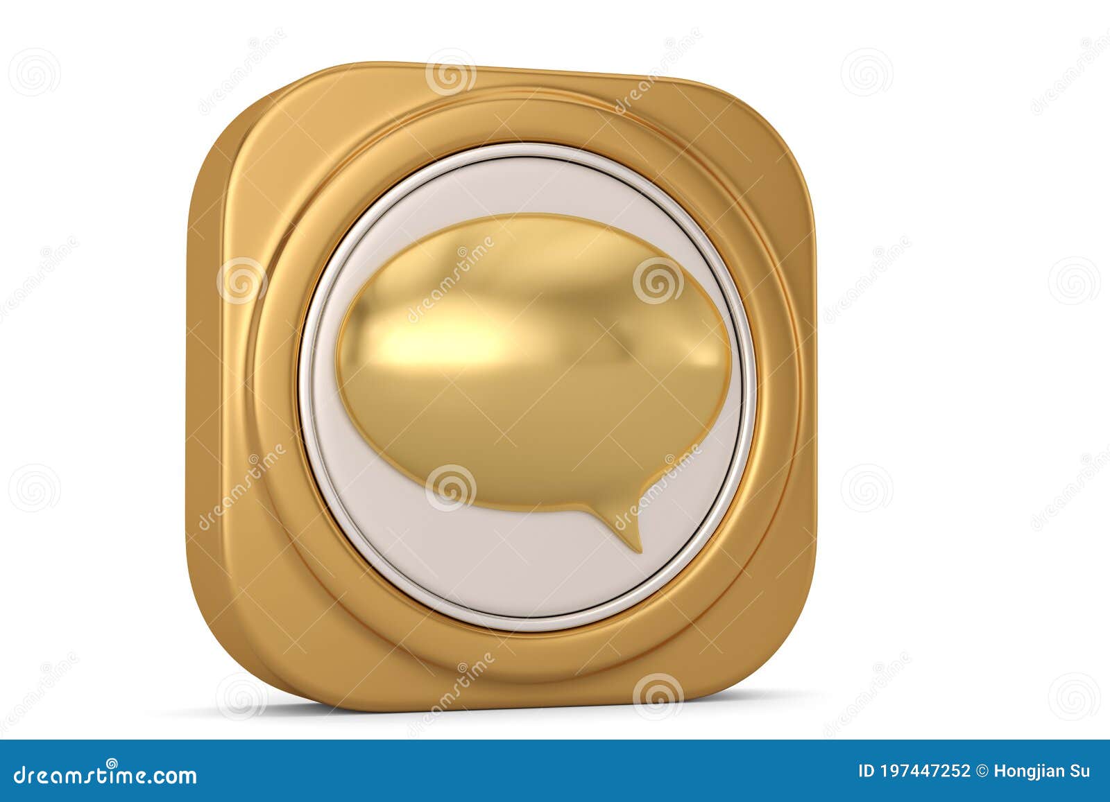 Speech Bubble, Dialog Box Isolated on White Background, 3D Render. 3D ...