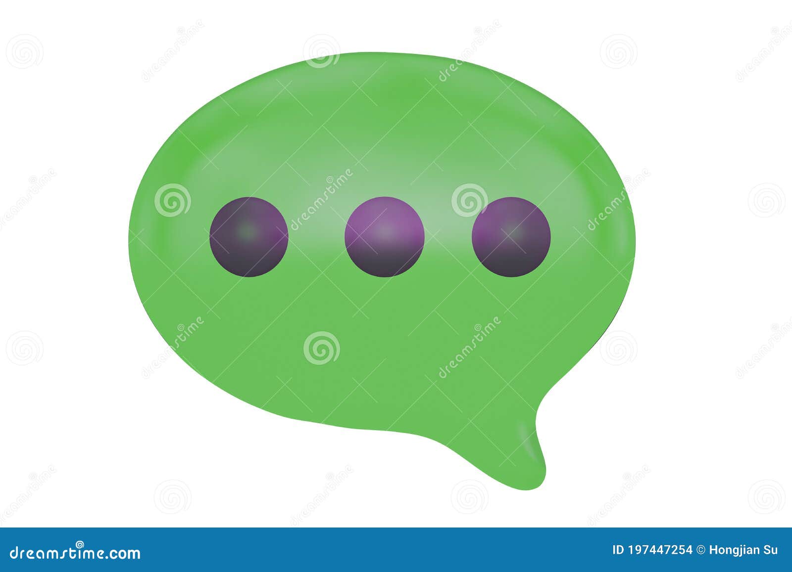 Speech Bubble, Dialog Box Isolated on White Background, 3D Render. 3D ...