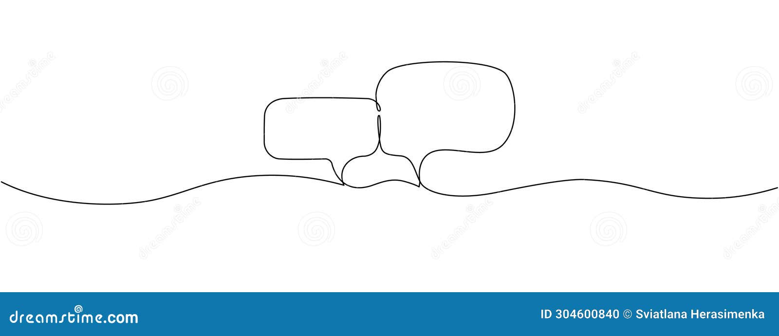 Speech Bubble, Dialog, Continuous One-line Drawing. Web Concept. Single ...