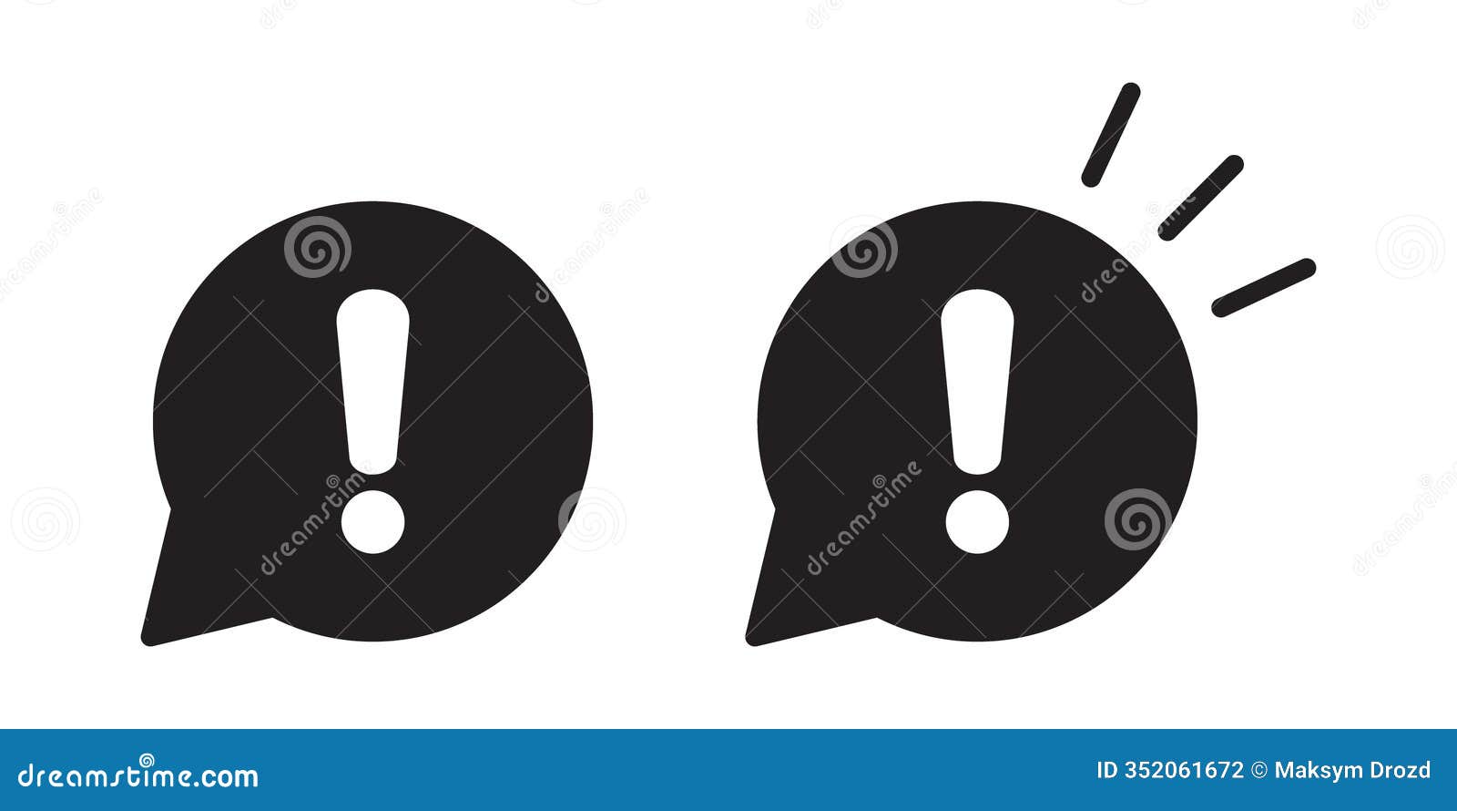 Speech Bubble with Exclamation Mark Icon. Exclamation Sign Icon ...