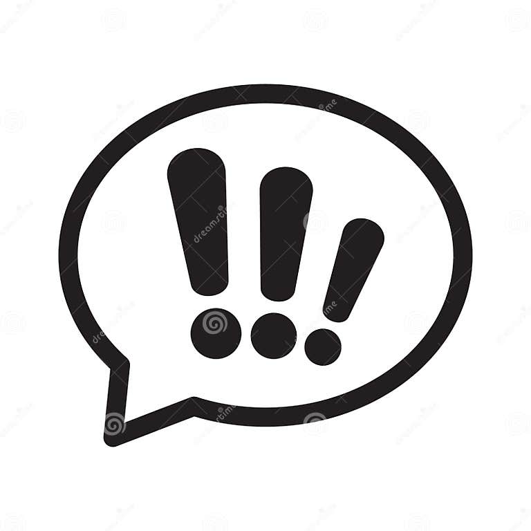 Speech Bubble with Exclamation Mark Icon. Exclamation Sign Icon ...