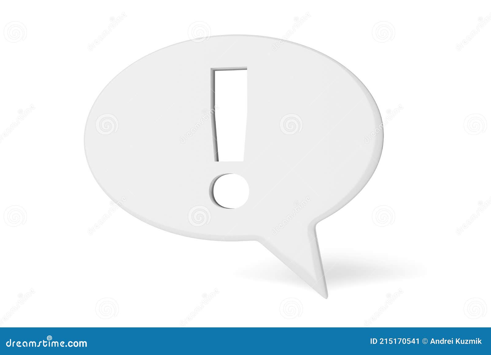 Speech Bubble with Exclamation Mark Isolated. 3D Rendering Stock ...