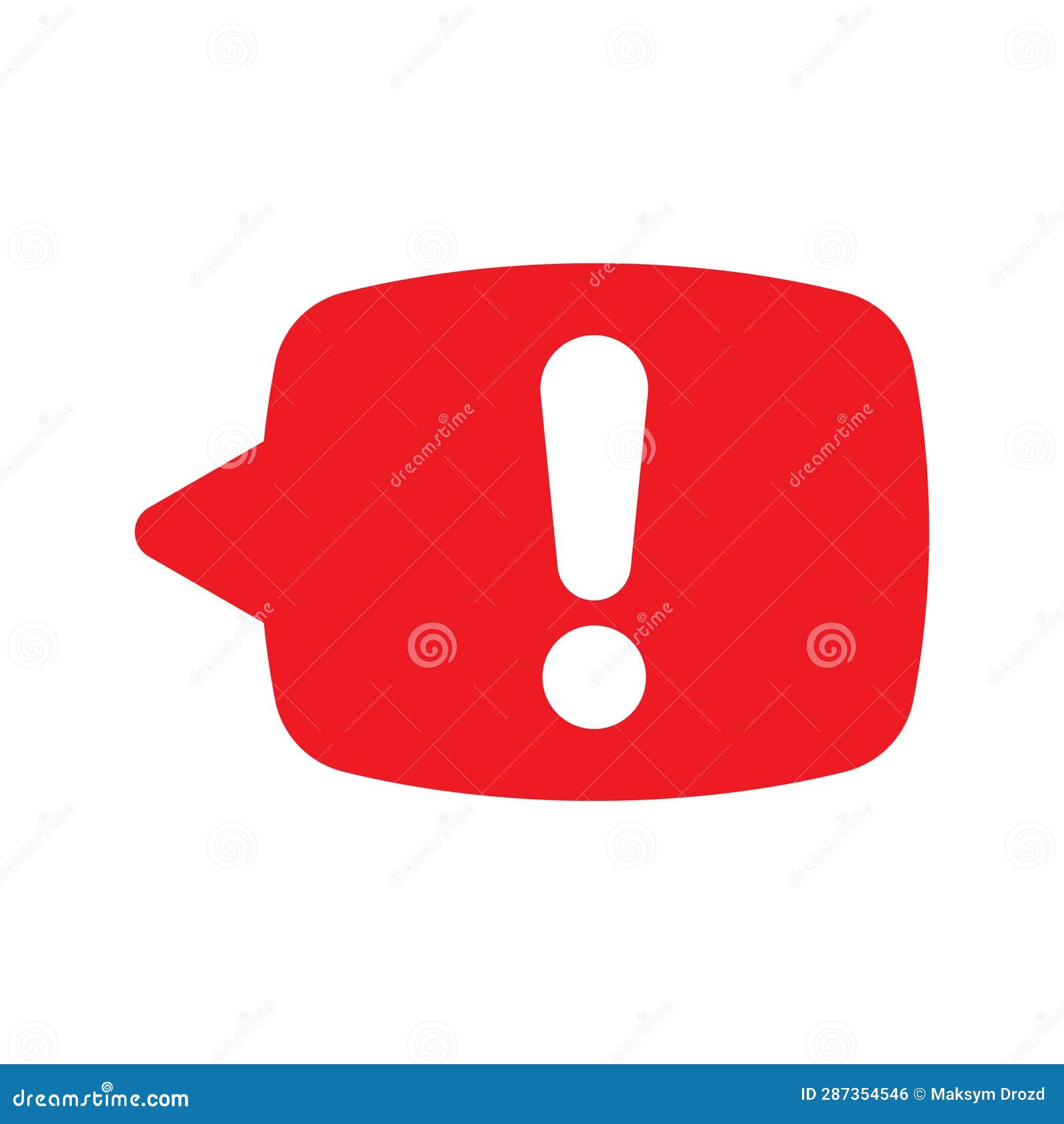 Speech Bubble with Exclamation Mark. Red Attention Sign Icon. Hazard ...