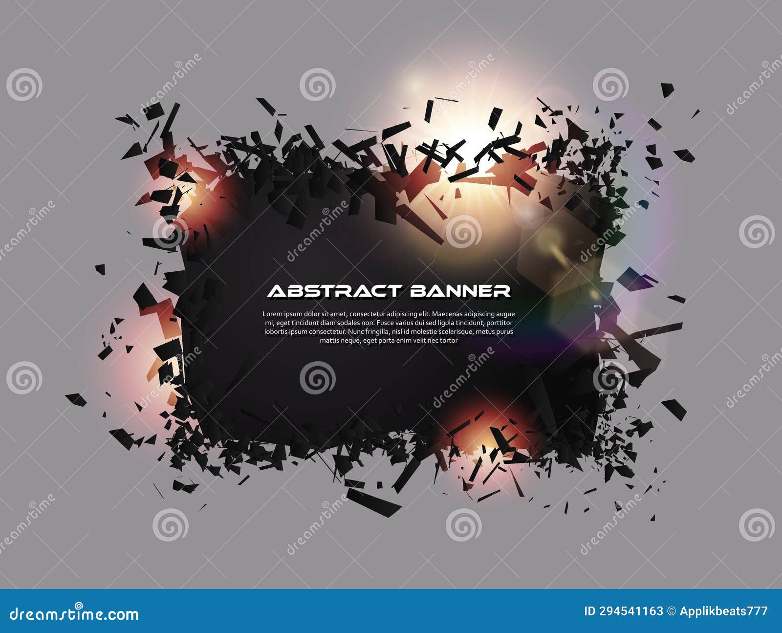 Speech Bubble, Exploding Effect. Abstract Explosion Black Pieces with ...