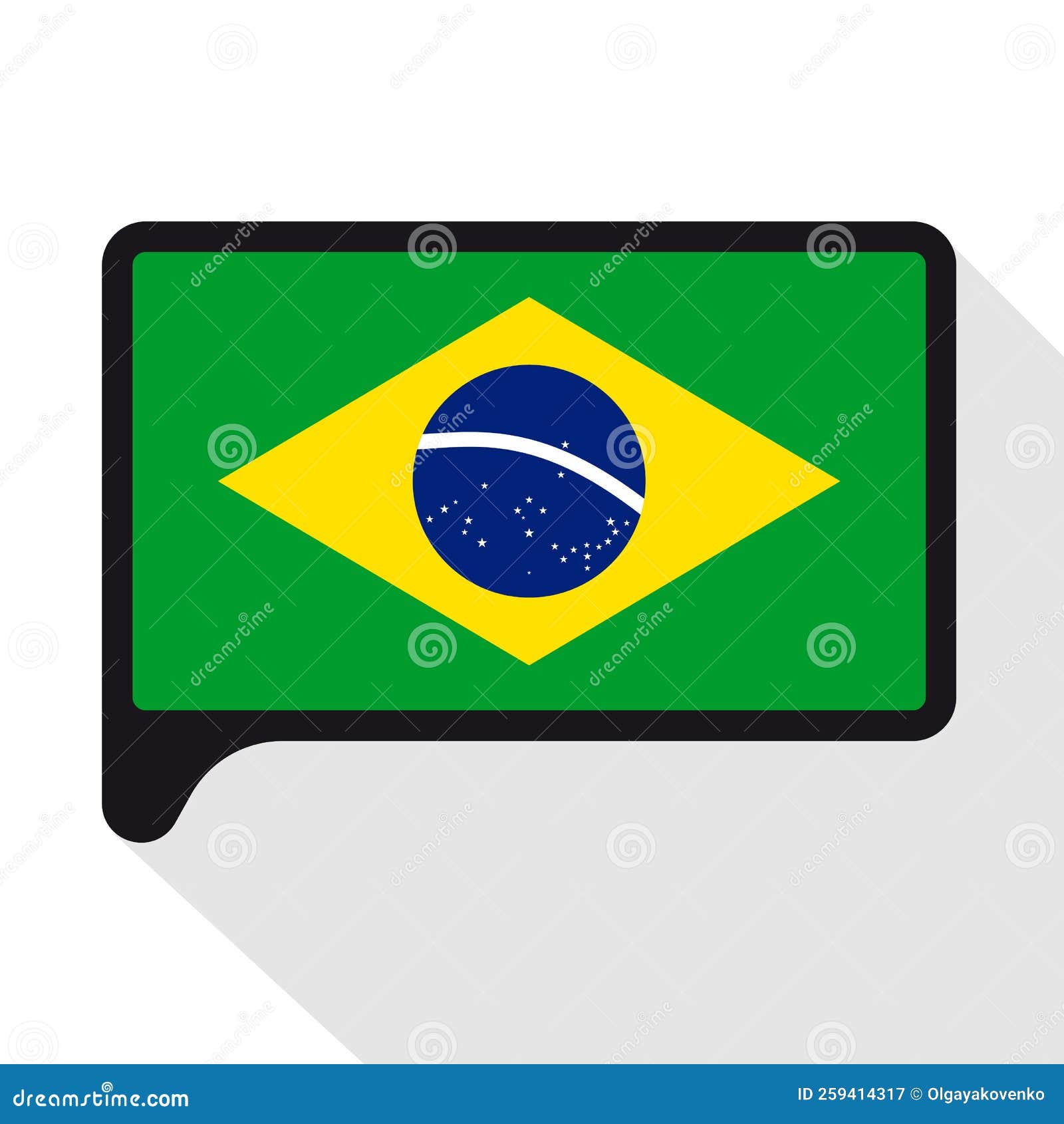 Speech Bubble Flag of Brazil. the Symbol of Independence Day, a ...