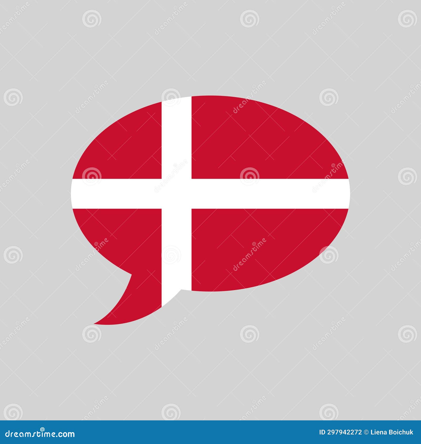 Speech Bubble in Flag of Denmark Color, Danish Language Concept, Dansk ...