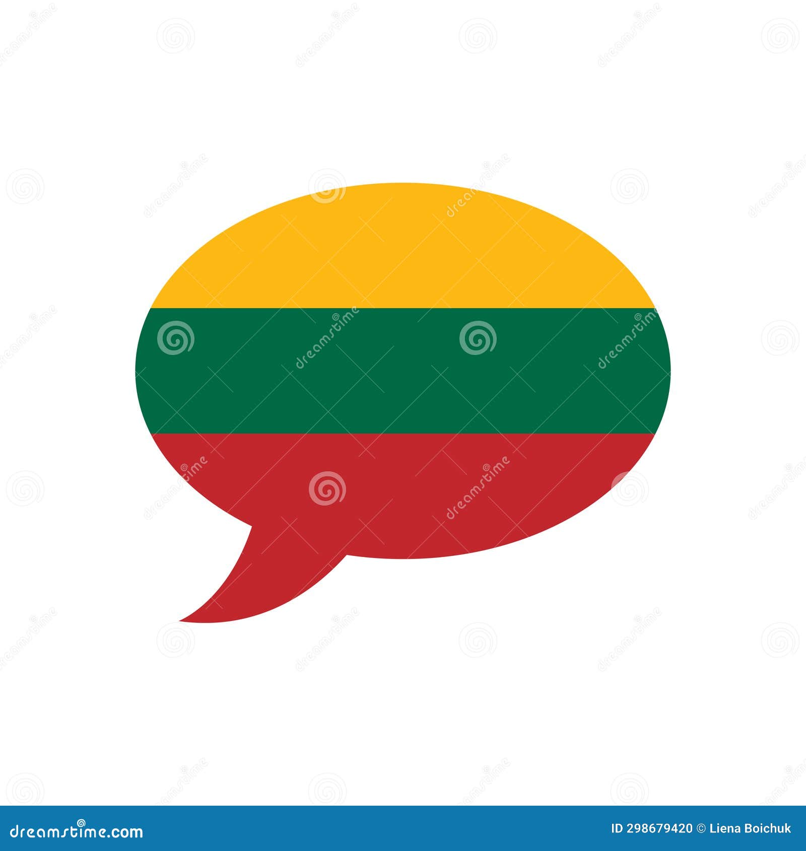 Speech Bubble with Flag of Lithuania, Lithuanian Language Concept ...