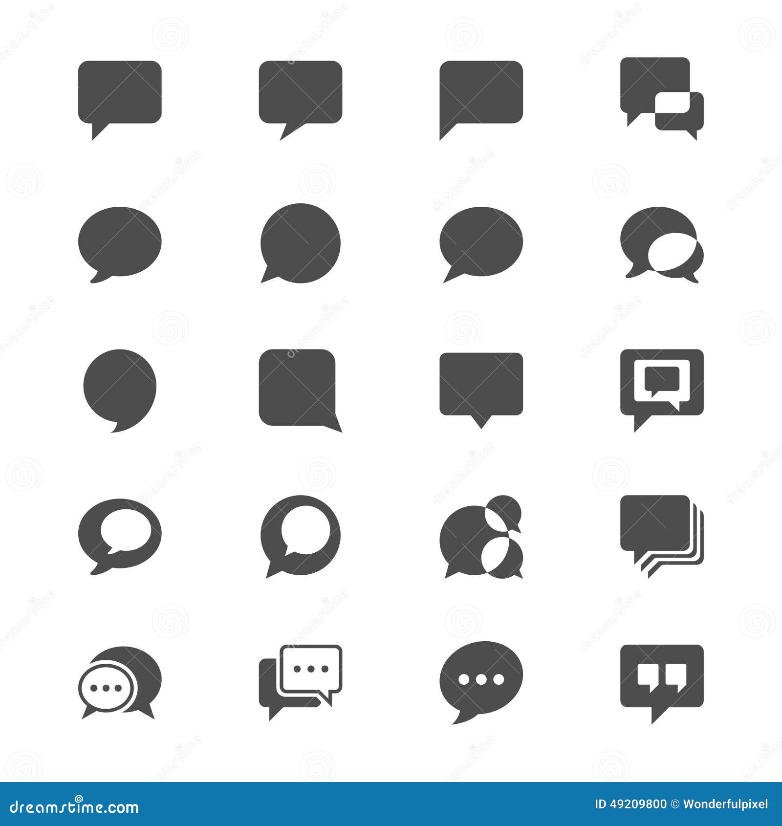 Speech bubble flat icons stock vector. Illustration of icons - 49209800