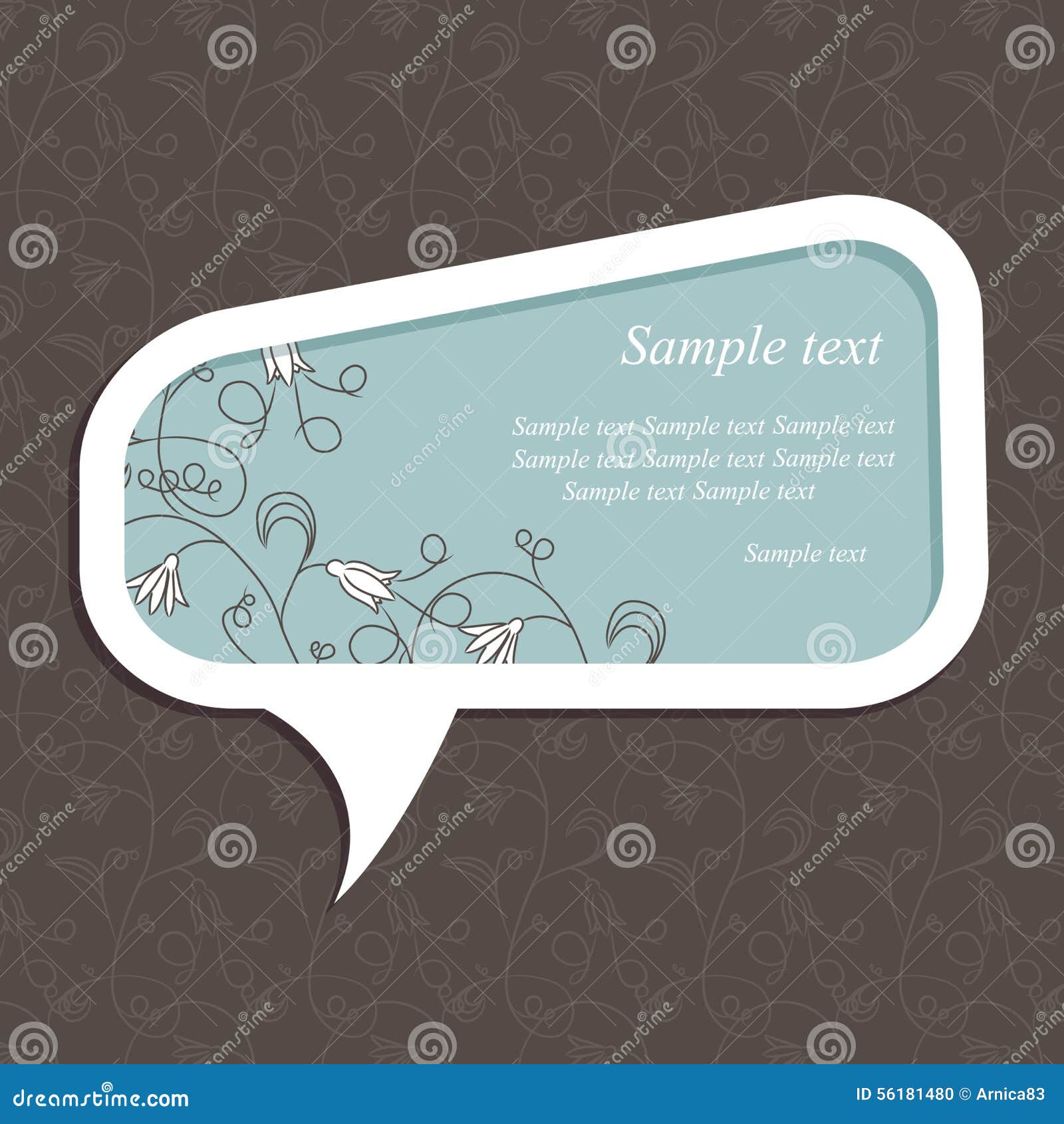 Speech Bubble with Floral Elements Stock Vector - Illustration of ...