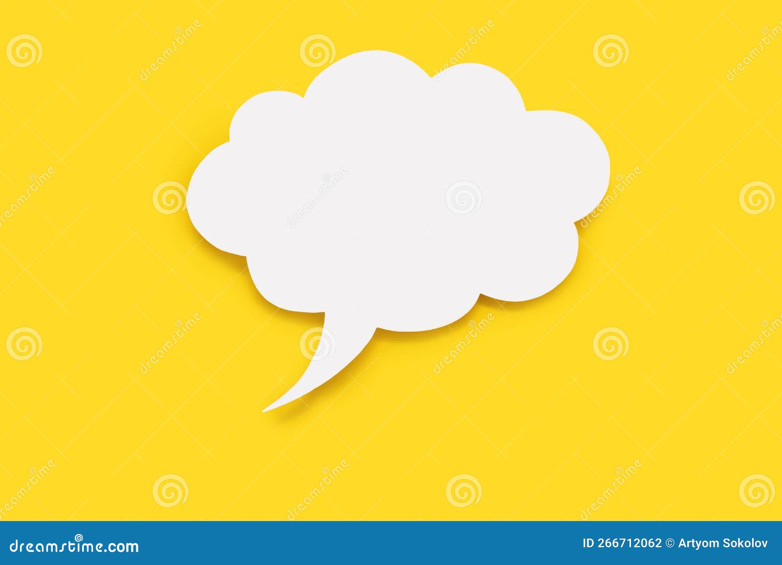Speech Bubble in the Form of a Cloud on a Yellow Background Stock Photo ...