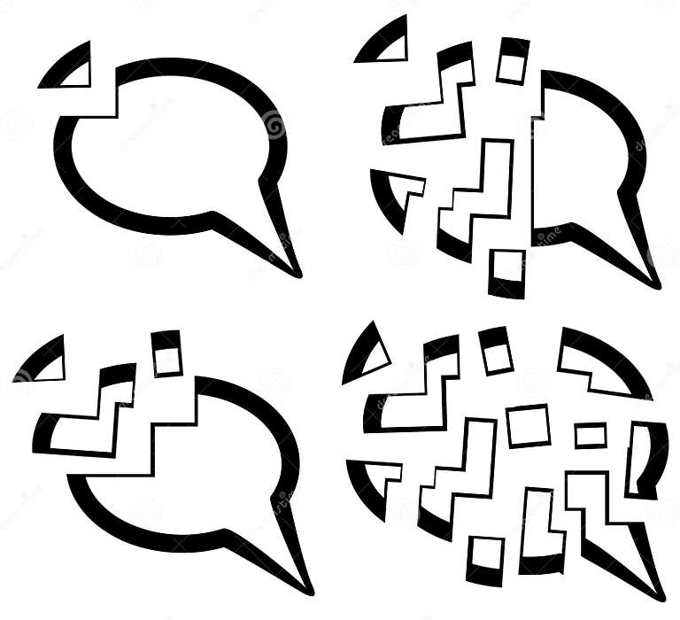 Speech Bubble Fragmentation Stock Vector - Illustration of icon, symbol ...