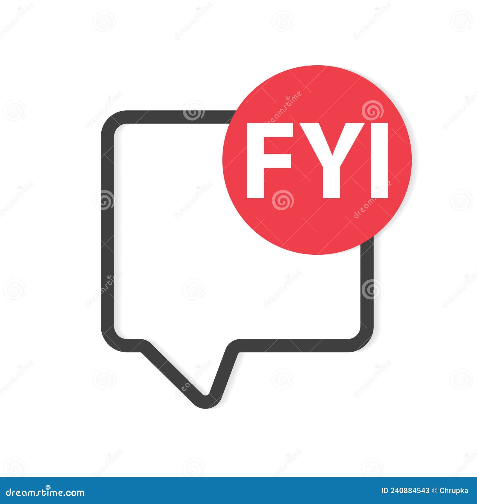 Speech Bubble and FYI for Your Information Acronym Stock Vector ...