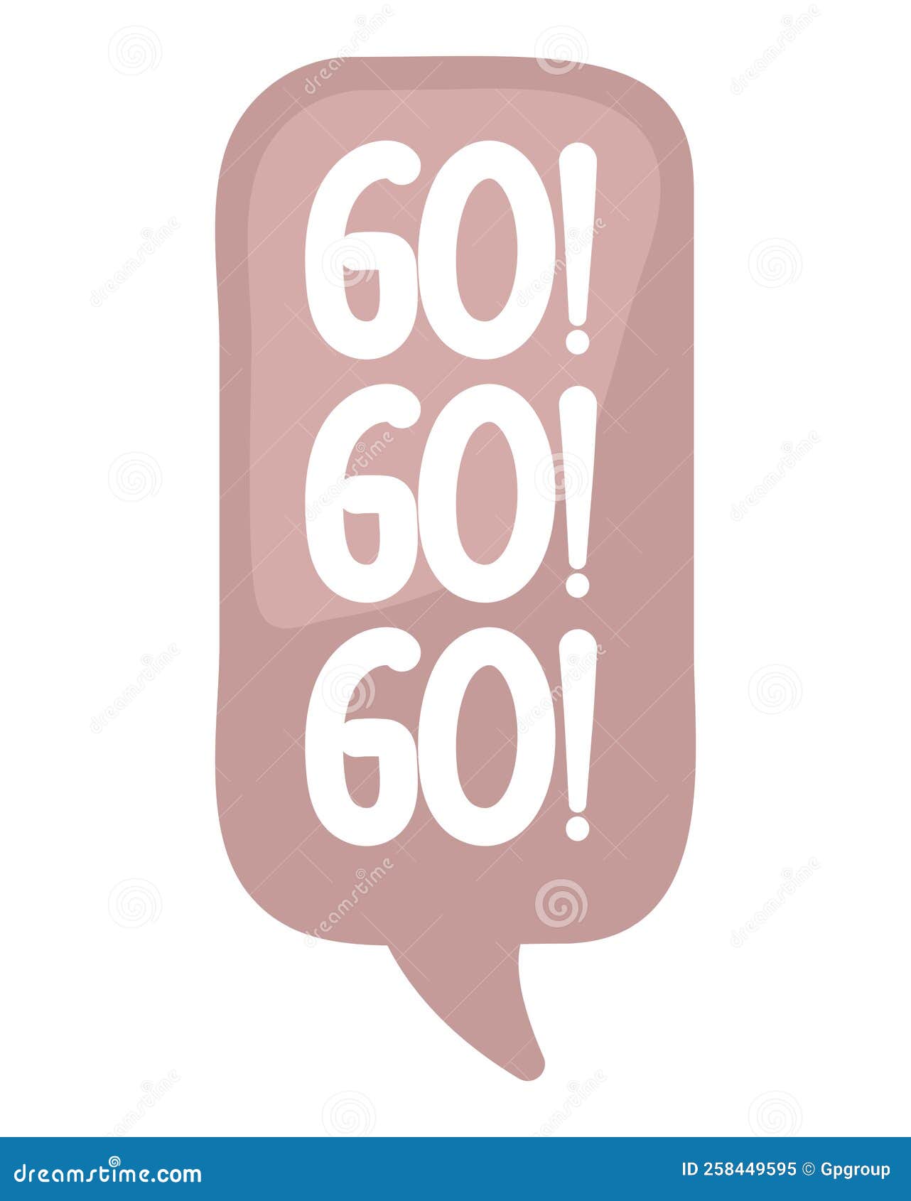Speech Bubble with Go Lettering Stock Vector - Illustration of line ...