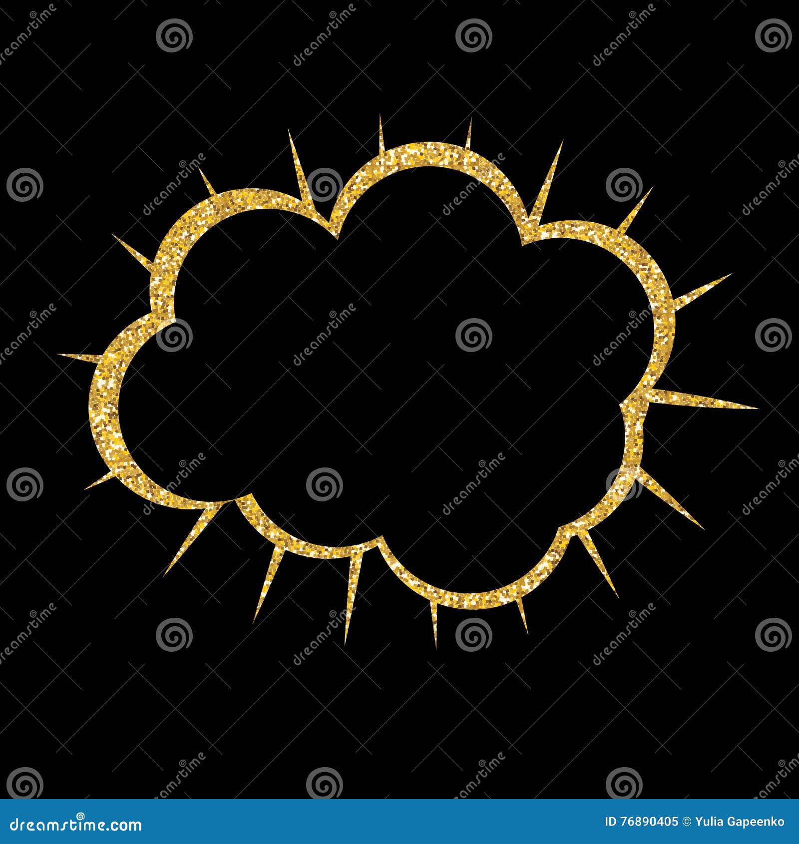 Speech Bubble Gold Glossy Background Vector Illustration Stock Vector ...
