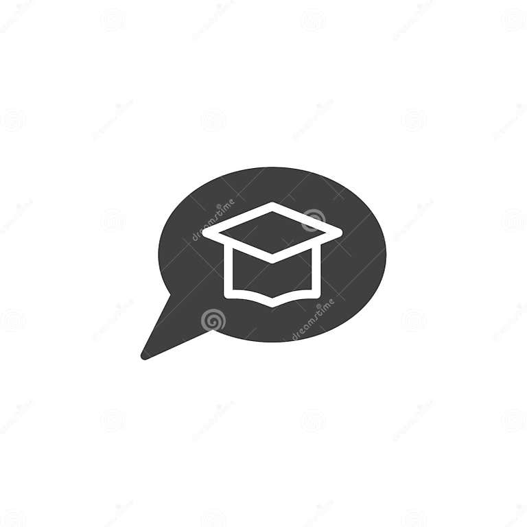 Speech Bubble with Graduation Cap Vector Icon Stock Vector ...