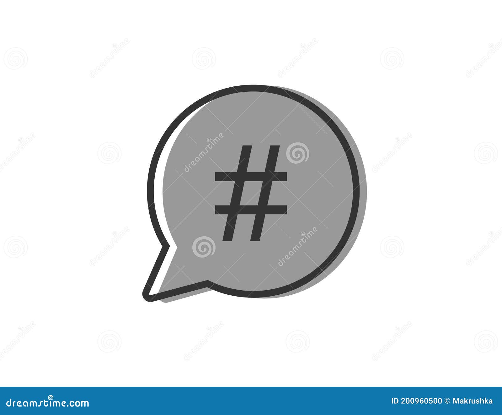 Speech Bubble with Hashtag Icon. Social Message with Hash Tag Symbol ...