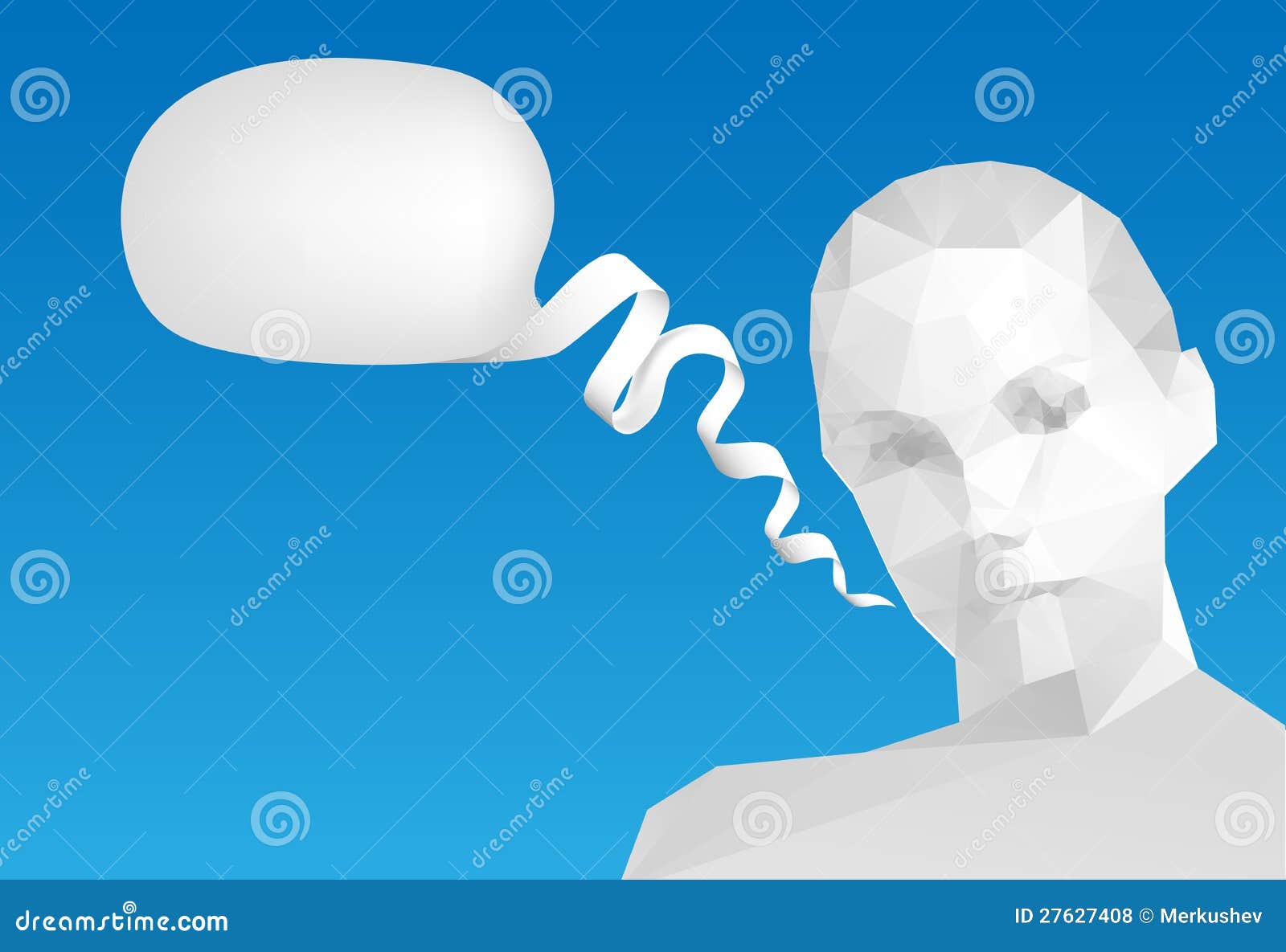 Speech Bubble with Head, Vector Stock Vector - Illustration of poster ...