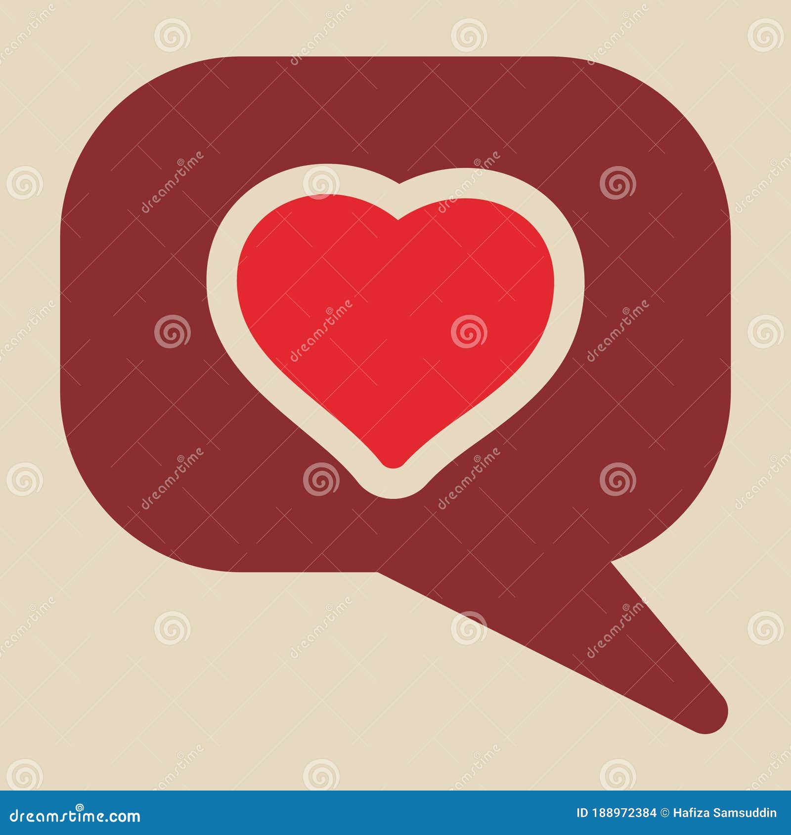 Speech Bubble with a Heart. Vector Illustration Decorative Design Stock ...