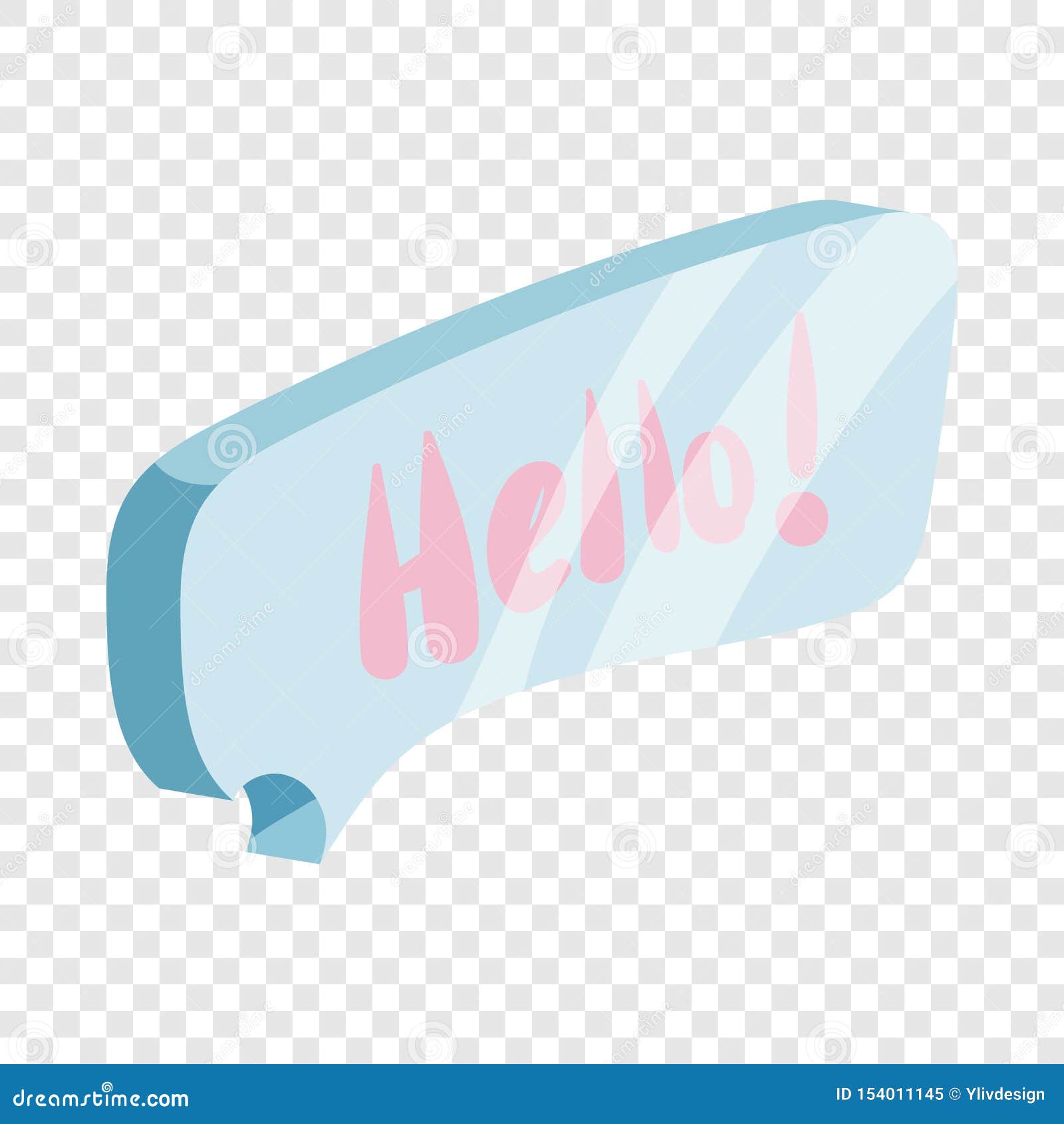 Speech Bubble with Hello Word Icon, Cartoon Style Stock Vector ...