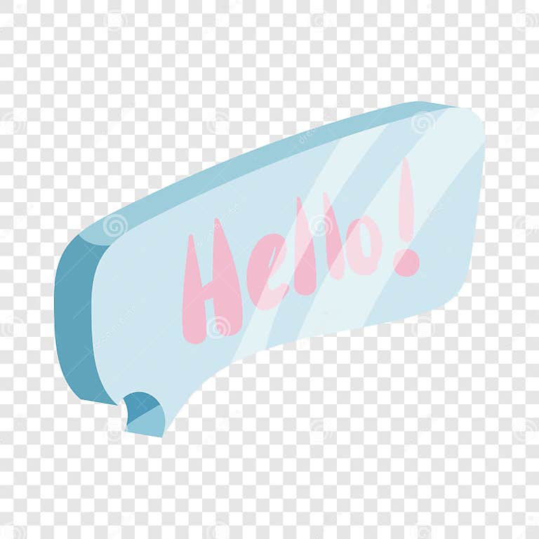 Speech Bubble with Hello Word Icon, Cartoon Style Stock Vector ...